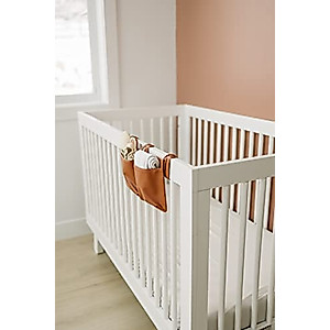 Lu & Ken Baby Nursery Crib Organizer - Vegan Leather Hanging Diaper Organizer for Crib - 13.5 x 7.5 Inch Nursery Storage Bedside Crib – Water and Stain Resistant