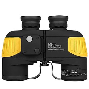 7X50 Marine Military Binoculars for Adults Waterproof Binoculars with rangefinder BAK4 Prism FMC Lens for Birdwatching Hunting Boating for Adult Bird Watching Outdoor Hunting Monocular Telescope