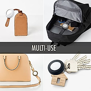 Sweet Baby Co. Airtag Cat Collar or Extra Small Dog Collar Holder 2 Pack, Fits Half Inch Collars for Small Pet, Compatible with Apple Air Tag, Waterproof GPS Tracker Case Kitten Cats Dogs (Tan/Brown)