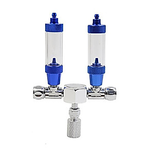 uxcell Silver Tone Metal 2 Way Splitter Regulator Valve for Aquarium Plant CO2 Tank