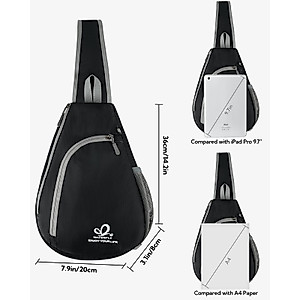 WATERFLY Crossbody Sling Bag Small Water Resistant Backpack Lightweight Shoulder Chest Daypack for Men Women Hiking Travel
