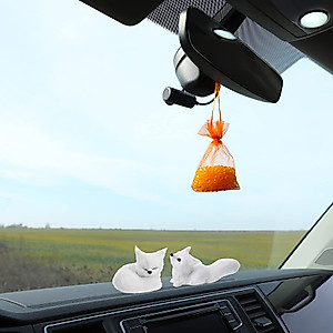 Simulation Fox Toy 2 Piece Fur Fox Model Stuffed Fox Ornament Static Action Figures Fox Squatting Sleeping Plush Mini Fox for Home Office Bag Decoration 5.5 x 2.76 Inch, 3.15 x 2.36 Inch (White)