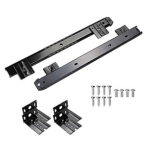 KUMGROT Black Keyboard Slides 14 Inches Keyboard Tray Under Desk Slides Computer Drawer Tray Accessories Keyboard Drawer Slides with Adjustable Height Bracket