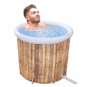 RQUYIYA Portable Ice Bath Ice Bathtub Pod Cold Plunge Tub Athletes Recovery Cold Water Tub Outdoor with Hand Pump Protective Cover for Adult Fitness Pro Upgrade