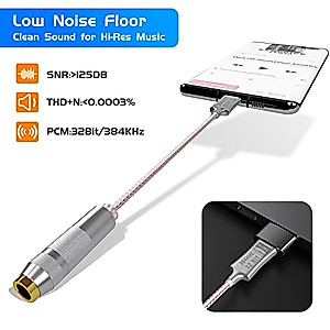 USB C DAC [♪Hi-Res 32bit 384KHz♪] USB C to 3.5mm Audio Adapter with ALC5686 Chip, USB C Headphone Adapter, USB to 3.5mm Jack Audio Adapter, 3.5mm to USB C, USB C to Headphone Jack for Type C Devices