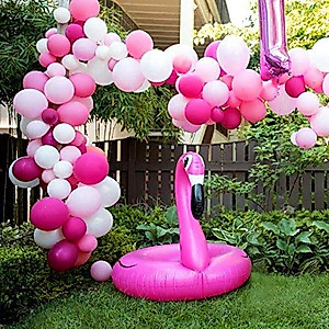 Pink Silver and White Balloons 60 pcs 12 inch Rose Red Latex Balloons Silver Metallic Balloons for Party Birthday Wedding Baby Shower Decorations