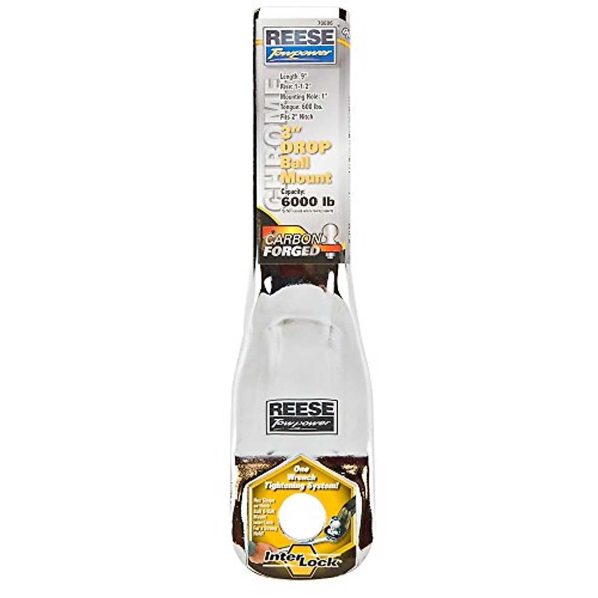 Reese Towpower 7060600 3" Drop Chrome Carbon Forged Interlock Ball Mount