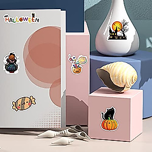 100PCS Non-Repeating Halloween Pumpkin Theme Stickers, Vinyl Waterproof Holiday Party Stickers, Kids and Youth Adult Party Favors Gifts