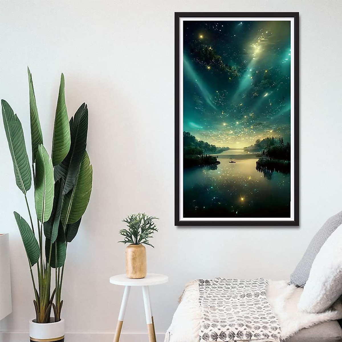 Rousp DIY 5D Diamond Painting Kits for Adults Diamond Art Star Lake Diamond Painting Full Drill Crystal Rhinestone Diamond Embroidery Craft Kits for Home Wall Decor Gifts, 27.5 X 15.7inch