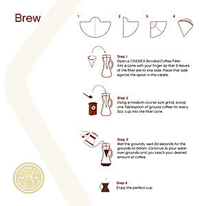 Chemex Bonded Filter - Natural Half Moon - 100 ct - Exclusive Packaging