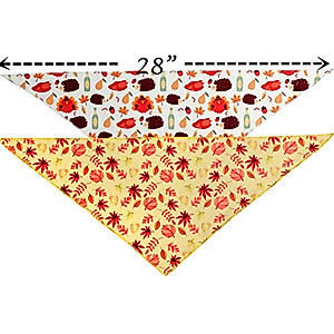 2 Pack Fall Thanksgiving Dog Bandanas Bibs Triangle Puppy Scarf Bibs Dog Kerchief Set Dog Bandana for Dogs Cat Pet