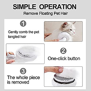 Pet Pumpkin Brush,Cat Brushes for Indoor Cat,Cat Hair Brush for Shedding,Cat Comb for Long or Short Haired Cat Massage Removes Mats,Pet Self Cleaning Slicker Brush for Dog Cat Pet Grooming Brush