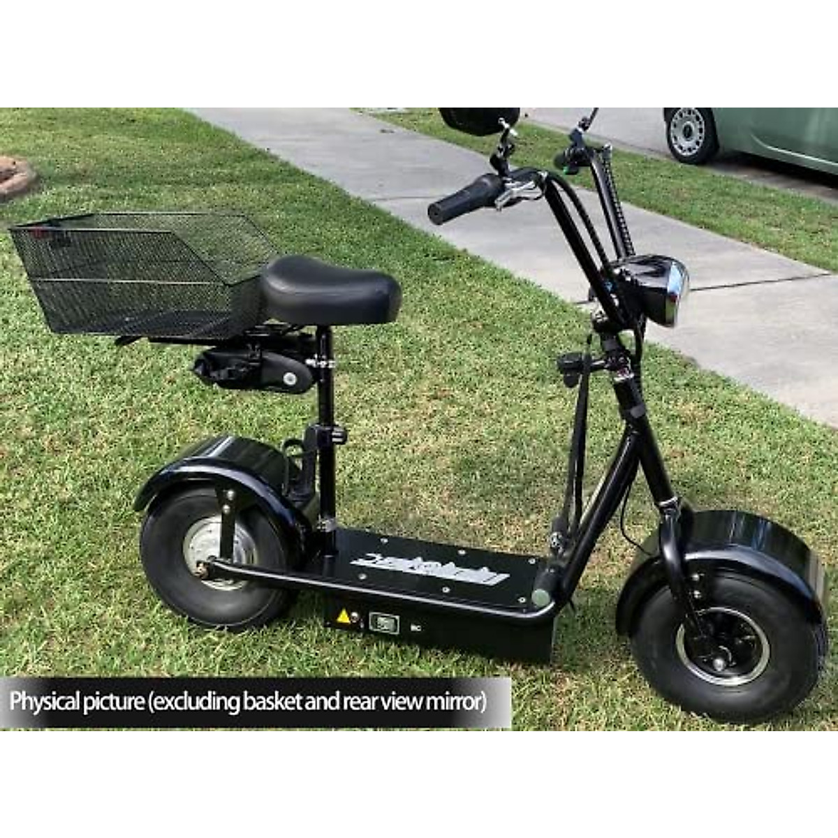 MotoTec Fatboy Electric Scooter 48v 800w -Fat Tire & Big Wheel-Scooter with Seat-Top Speed ​​22MPH-Max Range 15 Miles