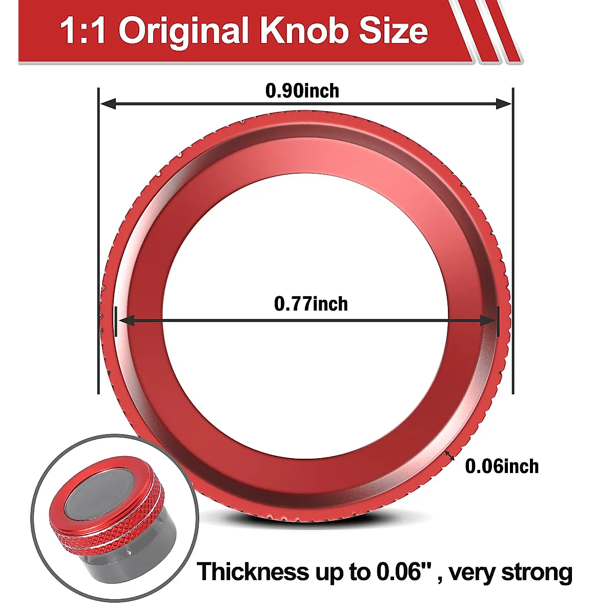 Sinvanho Interior Accessories for Toyota Tacoma 2023 2022 2021 2020 with 8" or 7" Touchscreens, Decorated A/C Vent Trim Rings Button Knob Covers for Air Conditioner Radio Switch (Button KNOB)