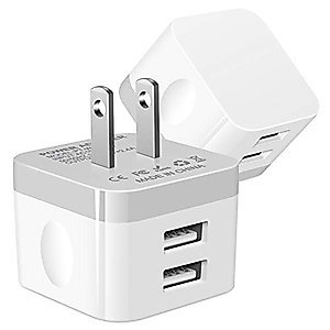Dual USB Wall Charger, 2Pack 2.4A Double USB Wall Plug iPhone Fast Charger Block Box Brick Adapter for iPhone 14 13 12 11 Pro Max XS X 8 Plus,Samsung Galaxy S23 A53 A73 S22 S21 S20 S10 Note20 Ultra,LG
