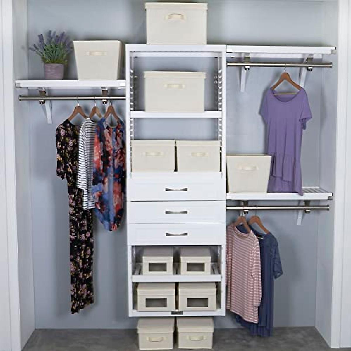 Household Essentials Large Drop Front Shoe Box 2 Pack, Beige