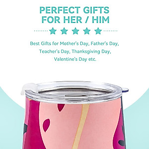 PLATINIUM Stainless Steel Wine Tumbler,12oz Vacuum Insulated Wine Tumbler with Lid,Stemless Wine Tumbler,Keep Cold & Hot,Leak-Proof,Dishwasher Safe,Perfect for Travel & Outdoors|Forest