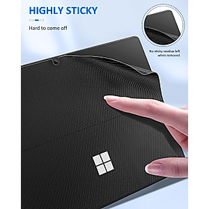 MoKo Tablet Back Skin Stick Decal for Microsoft Surface Pro 11 /Surface Pro 10 / Pro 9 / Pro 8 13-Inch Tablet, PU Leather Protective Decal Body Skin Cover for Surface Pro 11/10, Black