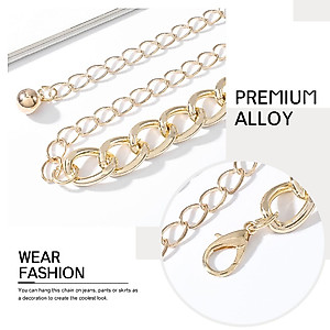 Cosydays Rhinestone Waist Chain Gold Metal Belt Layered Body Chain Crystal Belly Chain Party Sexy Body Jewelry for Women and Girls