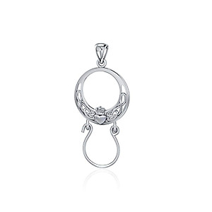 Jewelry Trends Claddagh Celtic Knot Charm Holder Keepsake Sterling Silver Pendant