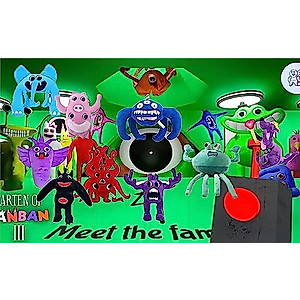 whitewhale 2PCS Banban's Garten 2 Plush, Banban's Jumbo Josh Plush Fan Toy, Soft Monster Horror Filled Animal Plush Doll, Children's Friend boy Girl Gift, Blue red