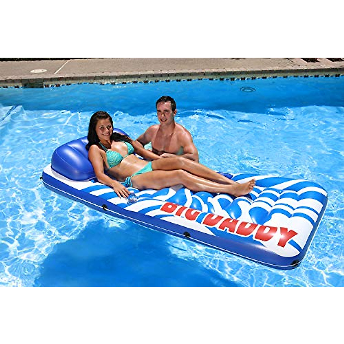Poolmaster Big Daddy Swimming Pool Mattress Float, Blue