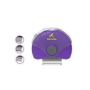 Hertzko 3 in 1 Pet Deshedding, Demattaning and Combing Tool.- Gently Removes Loose Undercoat, Mats and Tangled Hair. Great for Travel! Compact Brush for Dogs, Cats, Horses and Small Animals