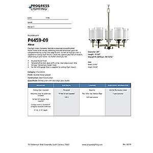 Progress Lighting P4459-09 Alexa Chandeliers, 20-Inch Diameter x 19-13/16-Inch Height, Nickel