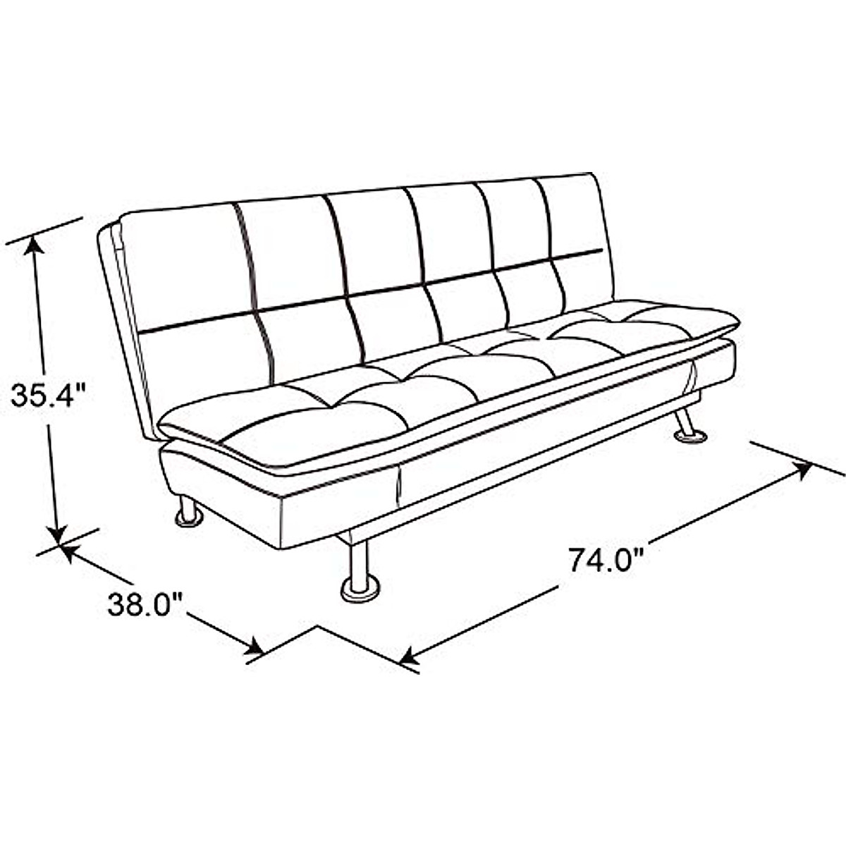 Serta Nelson Convertible Sofa Bed, Black