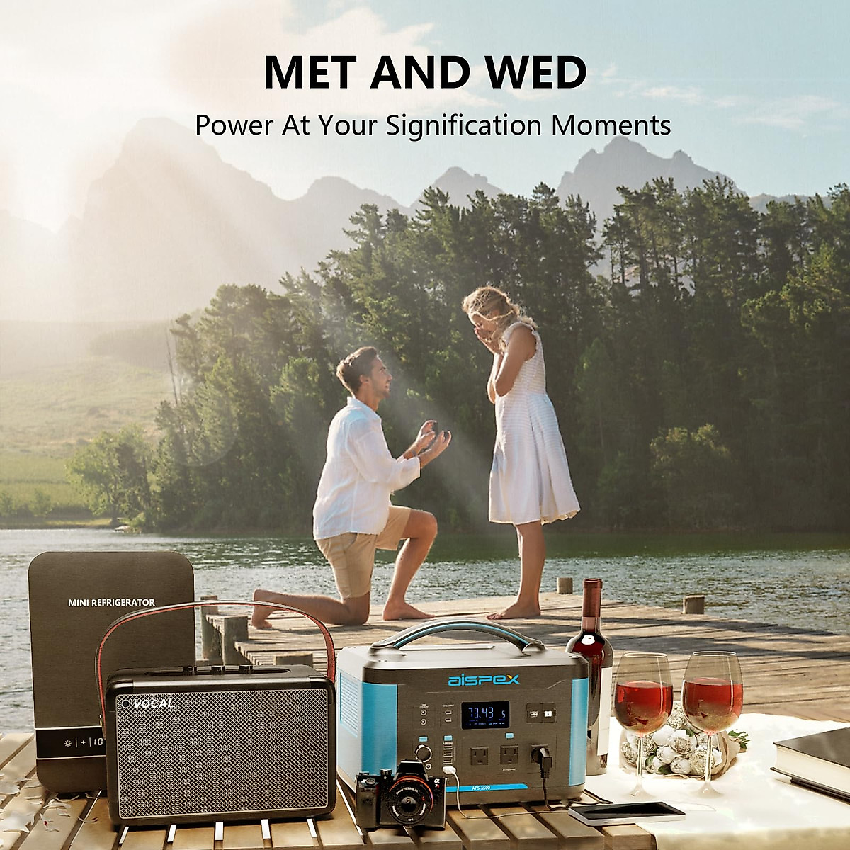 Portable Power Station 1408Wh, AISPEX Solar Generator with Jumper Starter, 110V/1500W Pure Sine Wave AC Outlet, PD 100W, Lifepo4 Battery Power Stations for Home Backup RV/VAN Camping Travel Emergency