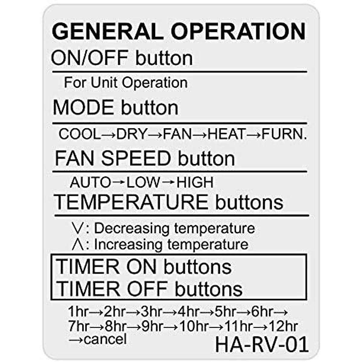 Replacement for Carrier Air V Airv Rv Air Conditioners Remote Control for 12-50095-00 12-50074-00 12-50152-00 68RV11302A 68RV14102A 68RV14103A 68RV14112A 68RV15102A 68RV15103A 68RV0010AA 68RV0010BA