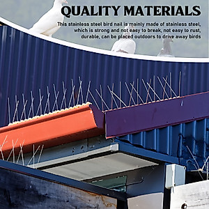 Stainless Steel Bird Spikes Anti Pigeons Deterrent Kit Bird Spikes Anti Climb Security Wall Fence Away from Roof Windowsill Deterrent for Birds Crows and Woodpeckers Easy Setup and Remove (2 Pieces)