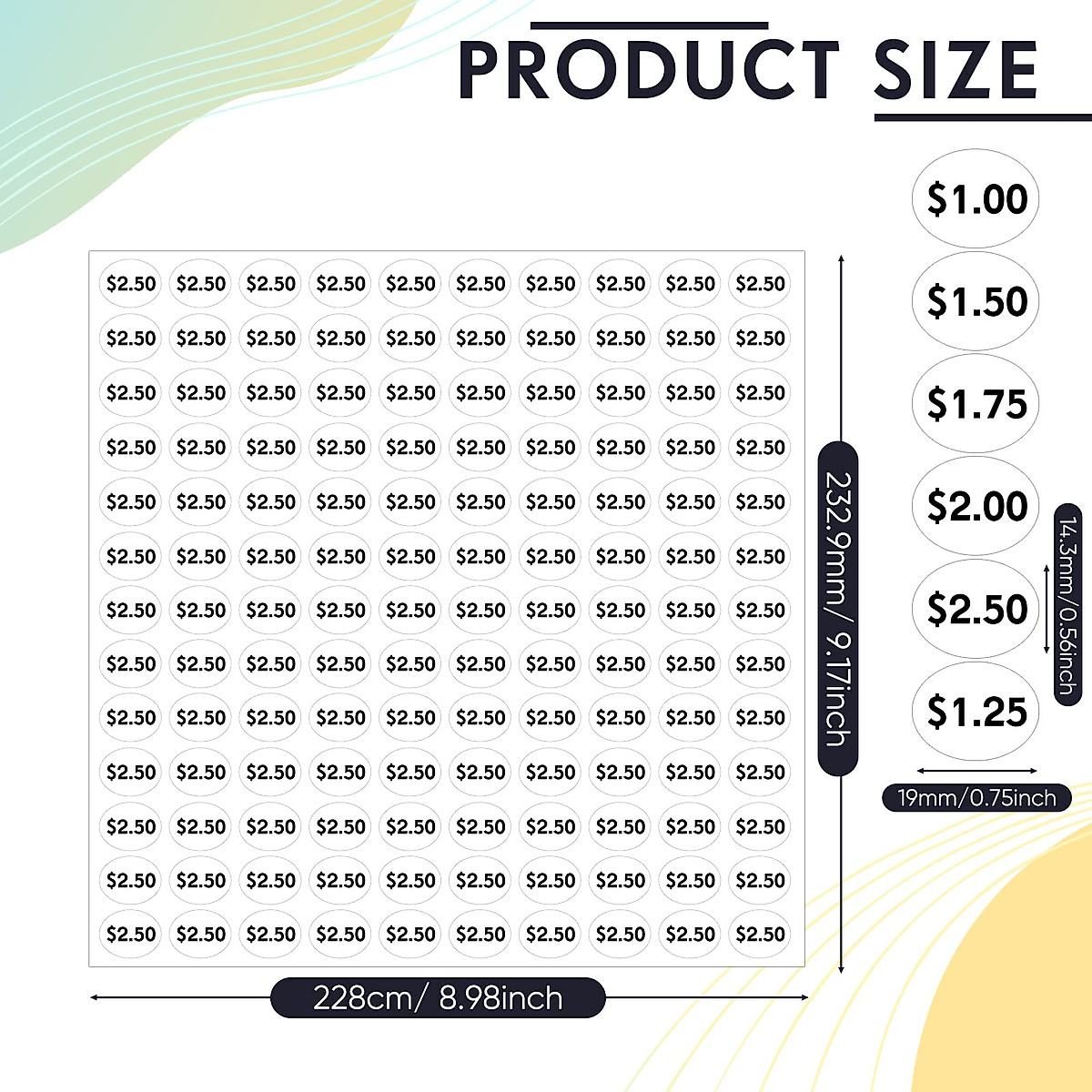 6 Prices to Use: There are 6 Kinds of Vending Machine Price Labels for You to Choose, namely $1.00, 1.25, 1.50, 1.75, 2.00, 2.50, You can use Them According to Your Need (Black, White)