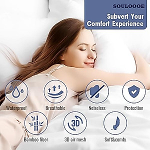 SOULOOOE Twin Mattress Topper, Cooling Pillow Top Mattress Pad Cover, 900G Down Alternative Overfilled Extra Thick Mattress Protector with 8-21 Inch Deep Pocket(39''x75'')