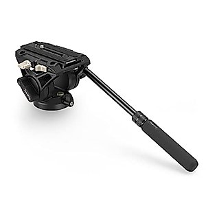 SmallRig Fluid Video Head with Quick Release Plate, Universal Bubble Level Tripod Fluid Head for Mirrorless, Video Cameras and DSLRs, Compatible with Gimbal Plate for DJI RS Series, DH-01-3985