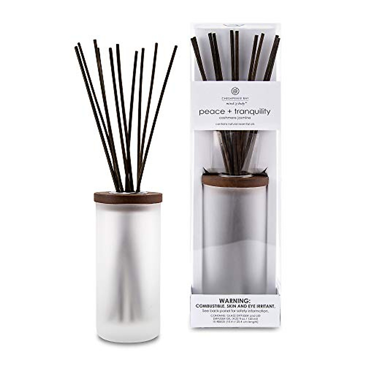 Chesapeake Bay Candle Reed Diffuser, Peace + Tranquility (Cashmere Jasmine)