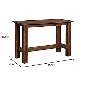 Sauder Boone Mountain Counter Height Dining Table, L: 55.12" x W: 25.59" x H: 35.39", Grand Walnut Finish