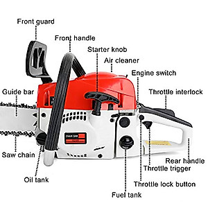 Frezon Petrol Chainsaw 22 Inch, Chainsaws Gas Powered 52CC 2 Cycle Gasoline Chain Saw for Trees Wood Garden Ranch Forest Cutting