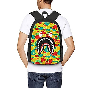 AIRPO Casual Camo Shark Backpacks Camouflage Large Capacity Laptop Daypack Lightweight Multiple Backpack Travel Shoulders Bag For Women Men