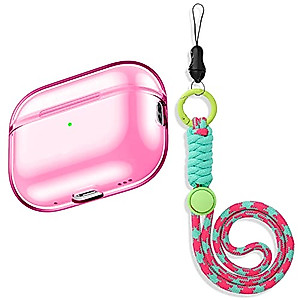 Valkit Compatible Airpods Pro 2nd Generation Case Clear, Soft TPU AirPods Pro 2 Case Transparent Protective Shockproof with Lanyard for Women Men iPods Pro 2 Case for Airpods Pro 2 Charging Case