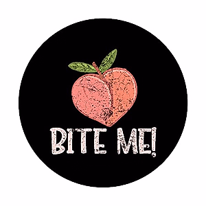 Peach Bite Me Fruit Summer Peachy Humor PopSockets Swappable PopGrip