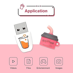 LEIZHAN Cute Coffee USB Flash Drive Computer Memory Stick USB Pendrive for Teachers, Students, Family and Friends (32GB, Pink Coffee)
