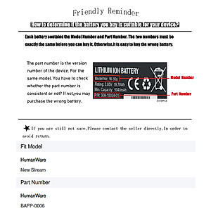 Estry Battery Replacement for humanware New Stream BAPP-0006