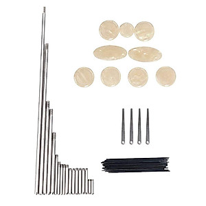 Jiayouy 1 Set Alto Sax Repair Kit Include Sax Inlays Sound Hole Pad Screws Spring Needles Rollers Woodwind Instrument Replacement Accessory