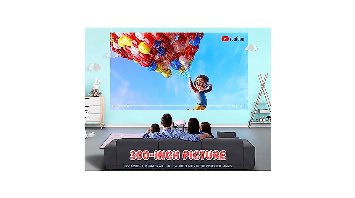 Mini Projector for Kids - Portable 1080P Movie Projector with 300" Screen