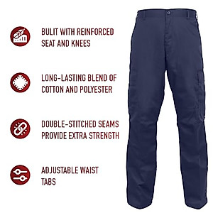 Rothco Relaxed Fit Zipper Fly BDU Pants, Navy Blue, S