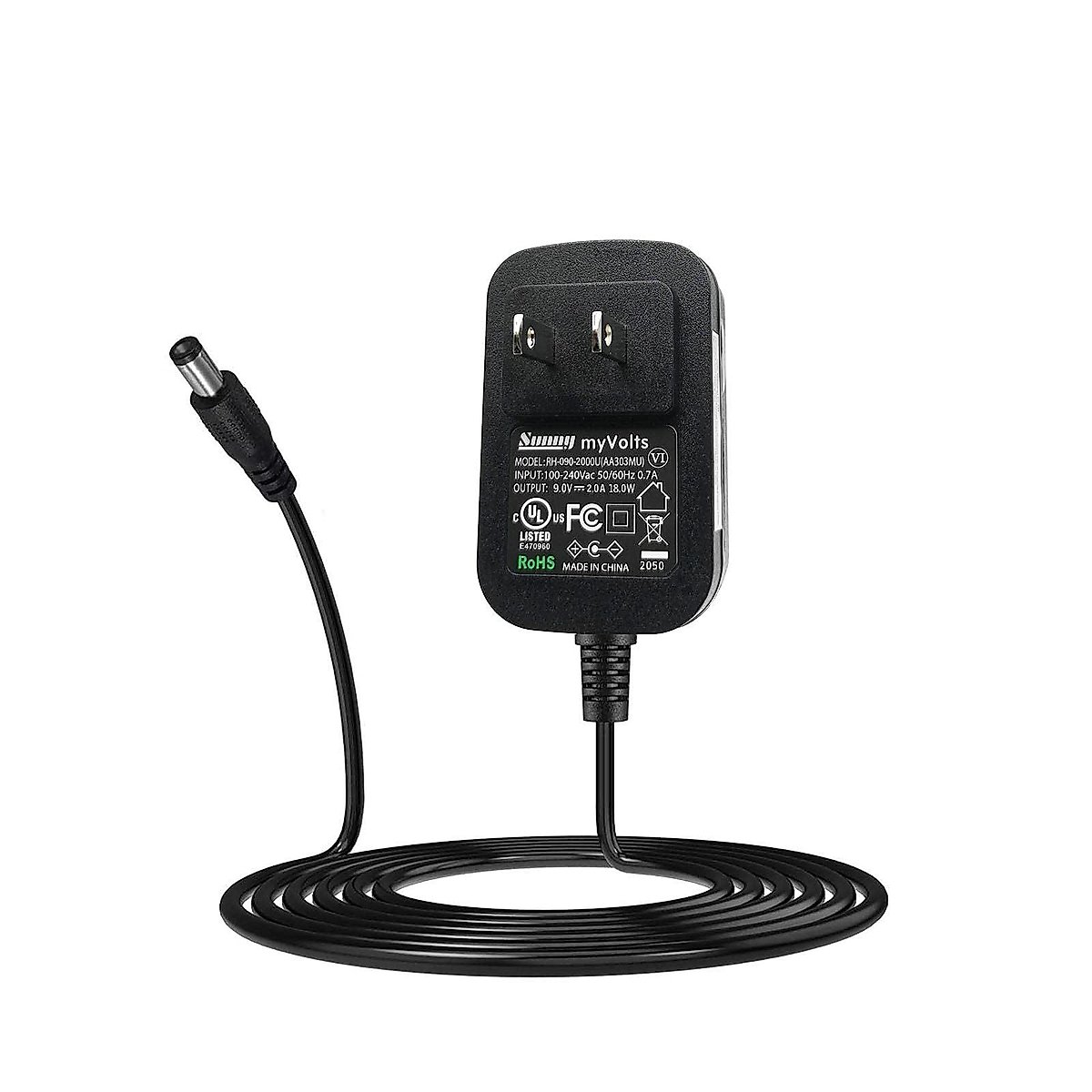 MyVolts 9V Power Supply Adaptor Compatible with/Replacement for Sega CD 1, CD 2 Game Console - US Plug with Extension and ON/Off Switch
