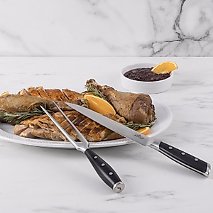 All-Clad Forged German Stainless Steel Knife Set 2 Piece 8, 6 Inch, Fully Forged, Expert Precision, Home Knife Set, Cookware Knife Block Set, Kitchen Knives, Cook Tool, Kitchen Utensils, Ultra Sharp