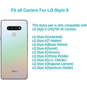 2 Pack LCD Touch Screen Stylus Pen Replacement Parts for LG Stylo 6,Stylo 6 Plus,Boost AT&T TracFone Verizon Xfinity T-Mobile Sprint Cricket (Holographic White)+ Type C Convertor