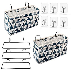 LYroo 2 Pack Wall Organizer,Dual Purpose Hanging Organizer Wall Baskets and Bedside Caddy Storage Pocket Organizer for Dorm Room Storage or Bedroom Bathroom Organizer